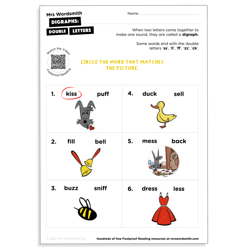 Digraphs: double letters