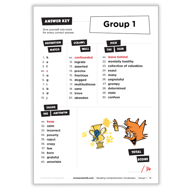 Reading Comprehension Vocabulary + 3 months free of Word Tag ® Video G ...