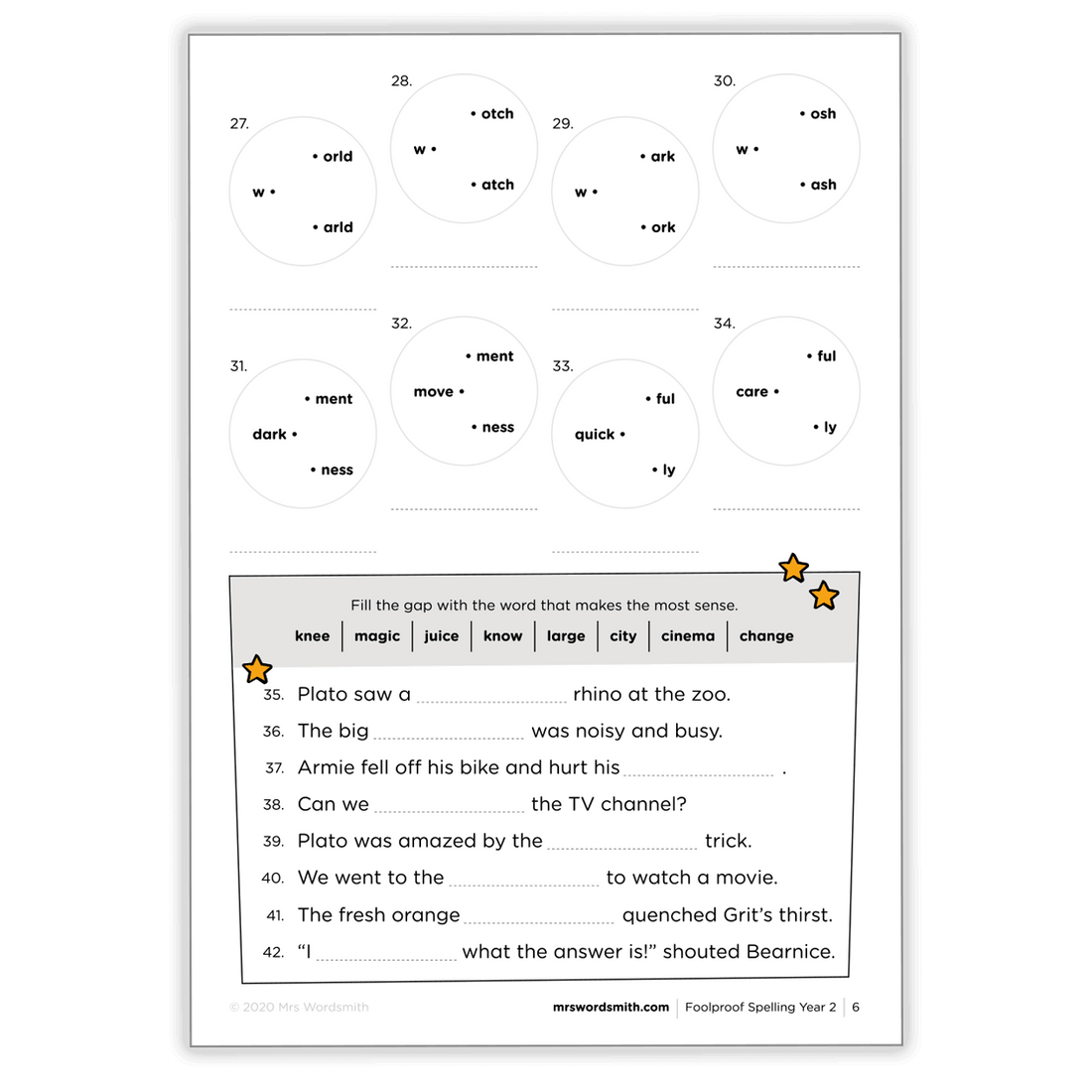 Spelling Mixed Papers Grade 2 Printed Worksheets