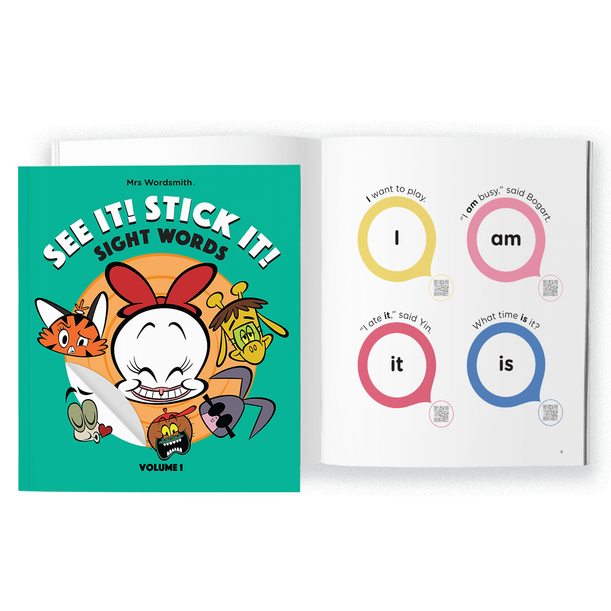 Sight words sticker books for ages 4 - 6 | Mrs Wordsmith